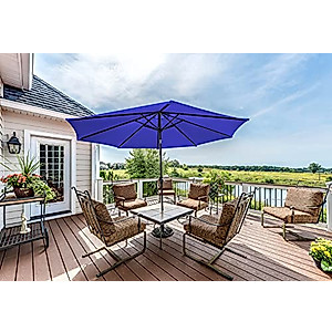 MASTERCANOPY Patio Umbrella for Outdoor Market Table -8 Ribs (9ft,Blue)