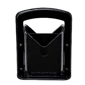 Restaurantware Met Lux 7 x 3.5 x 9 Inch Bagel Slicer 1 Commercial Bagel Cutter - Built-In Safety Shield Safe and Easy To Use Black Stainless Steel Universal Slicer Non-Stick and Serrated Blade