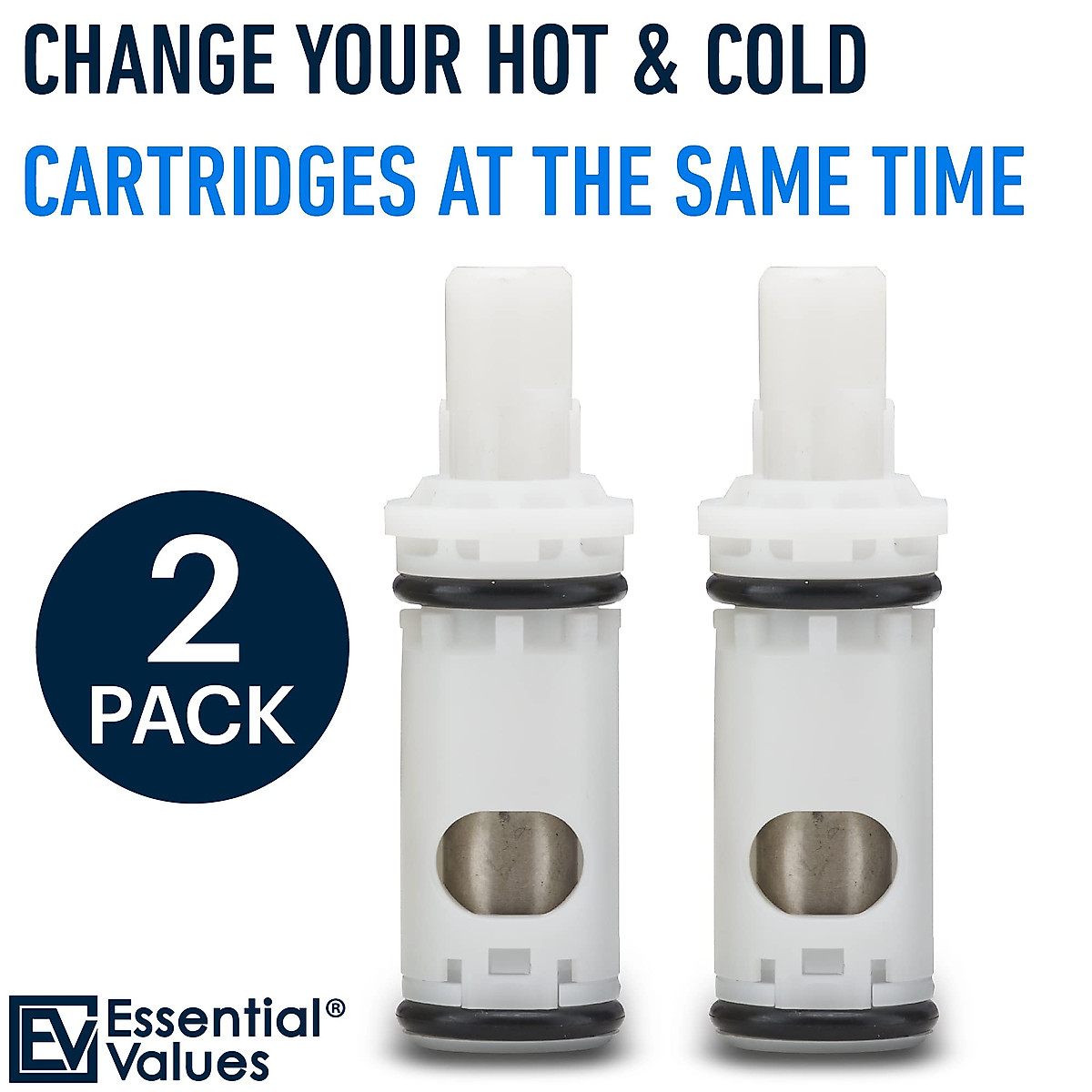 1224 Moen Replacement Faucet Cartridge – Aftermarket Replacement Compatible with 2 Handle Faucets & Moen Tub Shower | Durable Brass 1224b and Plastic - 2 PACK