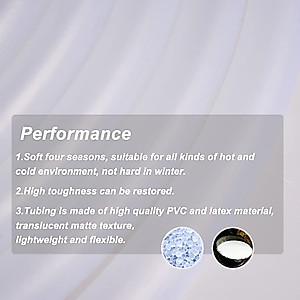 Feelers Flexible PVC Latex Tubing, 1 Inch ID Highly Elastic Hybrid Vinyl Tube Household Garden Water Air Hose Transport, Frosted White, 9.84Ft