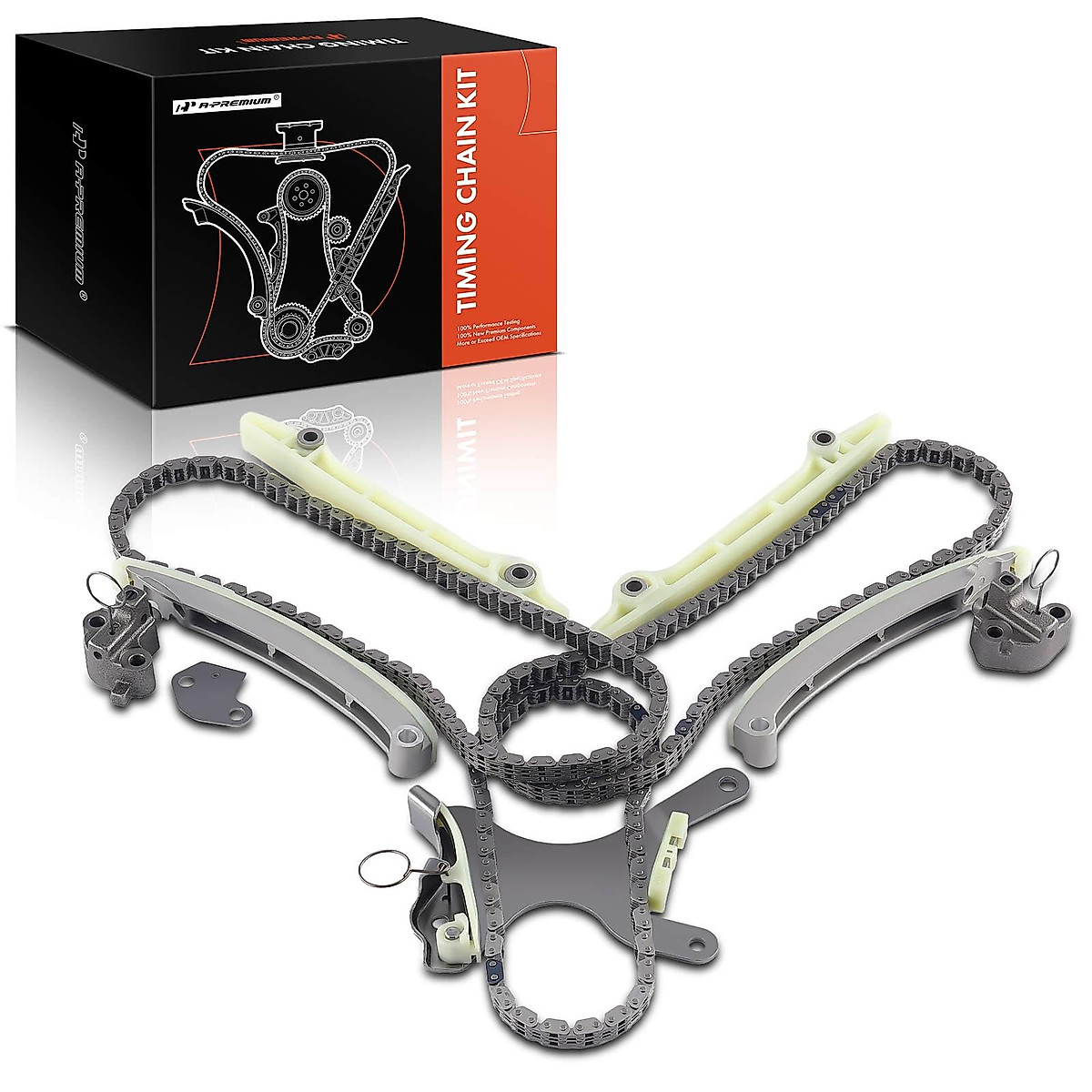 A-Premium 10PCS Engine Timing Chain Kit [fits SOHC, 8Cyl 4.7L] Compatible with Dodge Dakota 00-07, Durango 2000-2008, Ram 1500 02-07 & Jeep Commander, Grand Cherokee 99-06 & Mitsubishi Raider 06-07