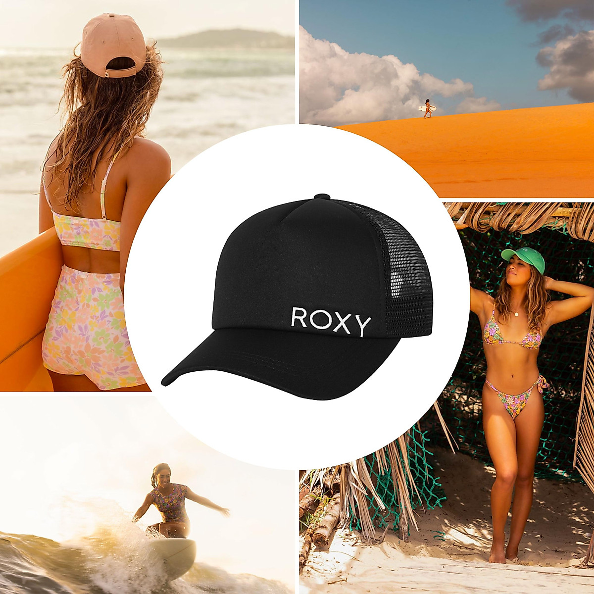 Roxy womens Finishline Trucker Hat Baseball Cap, Anthracite 20, One Size US