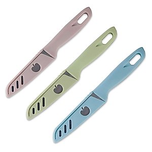 Kocpudu Paring Knife,3 Pieces Sharp and Durable Fruit Knife, with Protective Cover,fruit Knife Small of Exquisite Appearance,suitable for Most Types of Vegetables and Fruits (pink, Blue, Green)