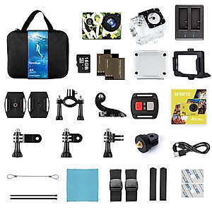 GNOLKEE Action Camera 4K HD Underwater Cameras for Snorkeling, 170° Wide Angle 100FT Waterproof Camera with 16GB SD Card