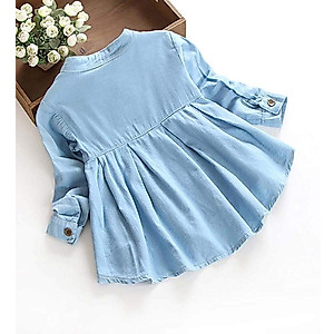 Baby Girls Kid Ruched Long Sleeve T-Shirt Tops Shirt Clothing Children Autumn Winter Fashion Blouse (Blue, 3T)