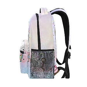 Wamika Mermaid Dab Unicorn Kids Backpack School Bookbags Girls Boys