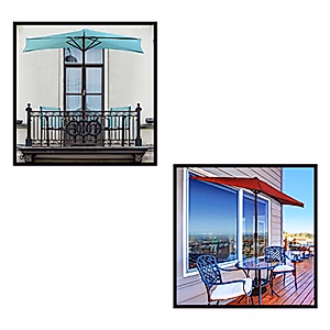 Pure Garden 50-146 20 Pound Base 20 Pound Half Round Patio or Deck Umbrella