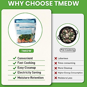 20 Pack Steam Cooking Bags, Steam Food Storage Bags, Microwave Steamer Bags for Vegetables, Seafood and Meat, Microwave and Freezer Safe