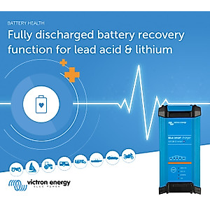 Victron Energy Blue Smart IP22 12-Volt 30 amp 120VAC, Single Output Battery Charger NEMA 5-15, Bluetooth