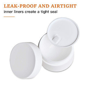 Plastic Containers Akamino White Plastic Lotion Jar with Inner Liners and Dome Lids for Make-up Cosmetic, Creams, Lotions, Refillable Travel Airtight Container Storage (1.25 Oz, 37 ML, 12 PCS)