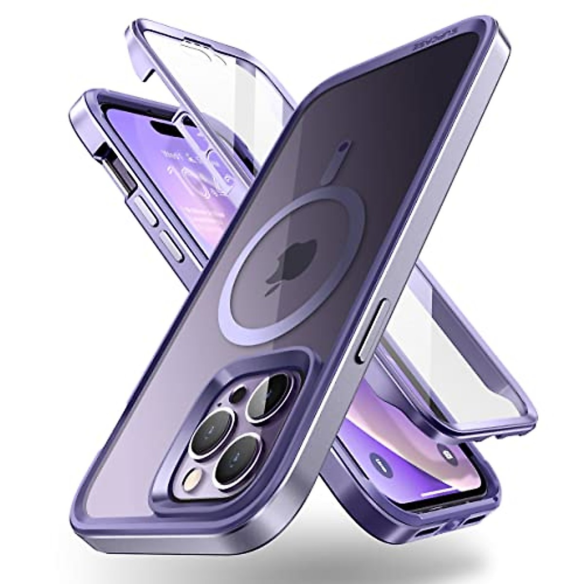 SUPCASE Unicorn Beetle Edge Mag Case for iPhone 14 Pro Max 6.7", Compatible with MagSafe Slim Frame Clear Protective Case with Built-in Screen Protector (Mauve)