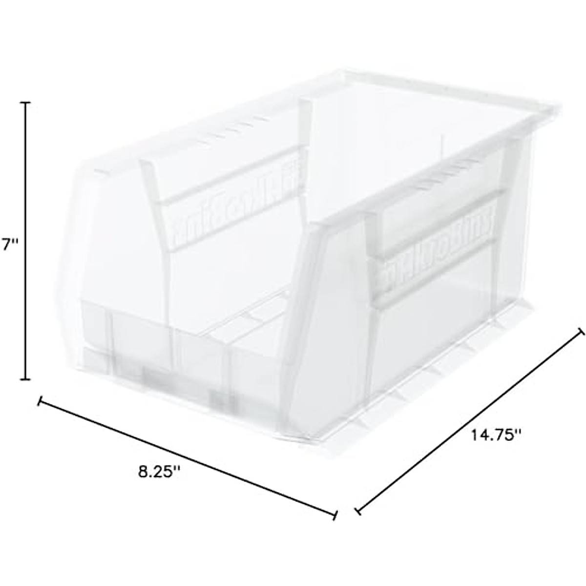 Akro-Mils 30240 AkroBins Plastic Hanging Stackable Storage Organizer Bin, 15-Inch x 8-Inch x 7-Inch, Clear, 12-Pack