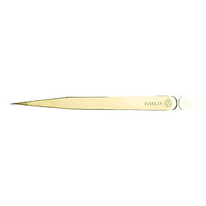 Rev Pro Gold Straight Fine Point Tweezer for Eyelash Extensions By PINKLAB