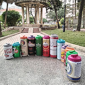 2 Pack Reusable Silicone Can Protector Lid or Covers with Resealable Nozzle for Standard Soda/Beverage/Beer Cans - Prevents Spills - Retains Fizz - BPA-Free (Orange & Blue)