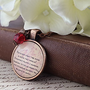 Alice in Wonderland Quote Necklace, Believe In Magic, Quote Gift for Her, Best Friend Gift, Alice Quote, Alice Gift, Alice Magic Quote