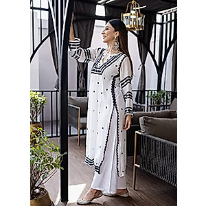 Elina fashion Indian Readymade Stitched Kurti for Womens With Pant | Rayon Embroidered Kurta Kurtis