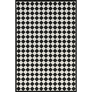 nuLOOM Myka Checkered Indoor/Outdoor Area Rug, 4' x 6', Black and White