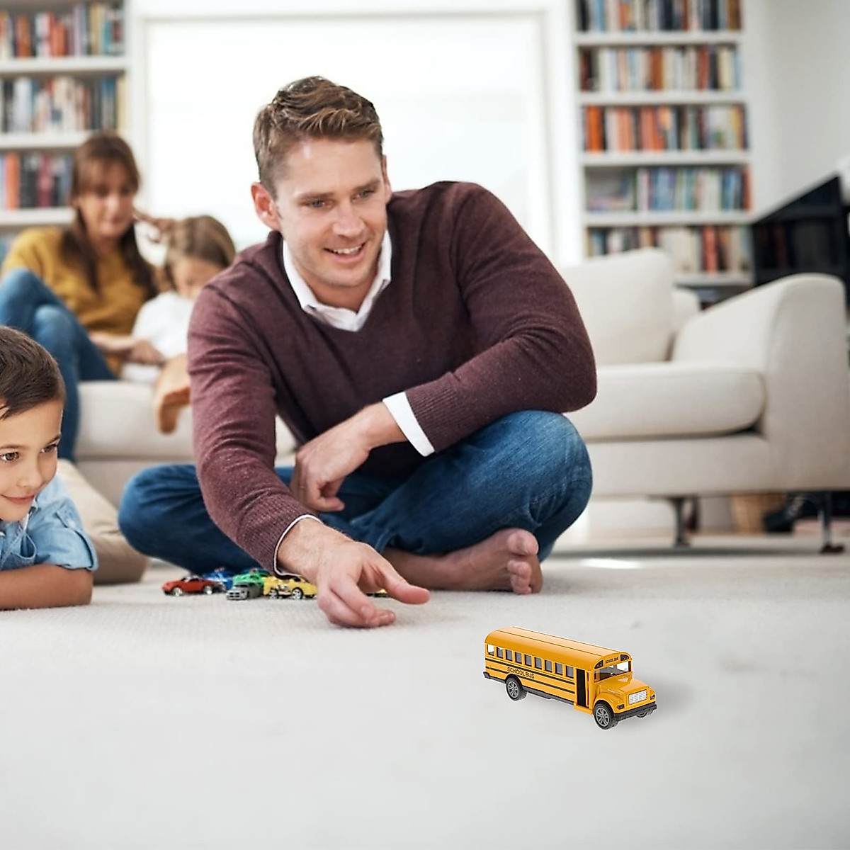 NUOBESTY Bus 1pc Decor Birthday Favor Vehicles Tabletop House Mini Children Girls Sand Toy, Party Car Boys Back Diecast Vehicle Alloy Model Small Construction Random Toys Funny Bus Toy