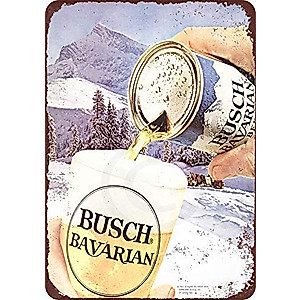 Joeaney New Tin Sign Aluminum Retro 1962 Busch Bavarian Beer Vintage Metal Sign 8 X 12 Inch