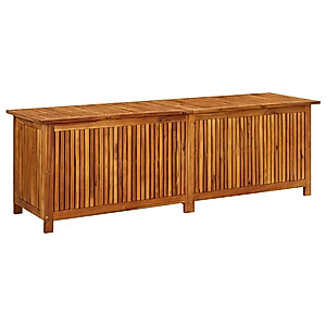 vidaXL Outdoor Storage Box, Deck Box with Lid, Patio Cabinet, Storage Chest for Outdoor Cushions Throw Pillows Garden Tools, Solid Wood Acacia