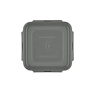 Rachael Ray Leak-Proof Nestable Container Food Storage Bin Set, 10-Piece Square, Gray Lid