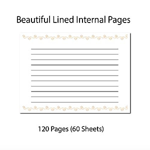 Avamie Wedding Guest Book, 120 Lined Pages Guest Sign-in Book Guest Registry Guestbook Planner, White Cover With Gold Foil and Greenery Design, Gold Gilded Edges and Gold Ribbon, 7x9 inches, Hardbound