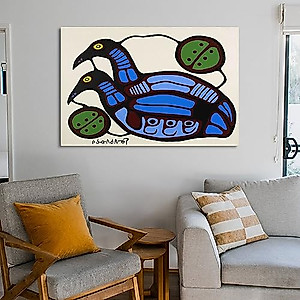 Norval Morrisseau Prints Blue Loons Poster Canvas Art Poster And Wall Art Picture Print Modern Family Bedroom Decor Posters 16x24inch(40x60cm)