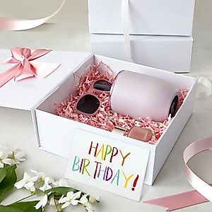 Stockroom Plus 6 Pack Proposal Boxes with Lid for Groomsmen, Bridesmaid, 9.5 x 9.5 x 3.5 Inch Square Glossy White Magnetic Gift Box for Parties, Retail