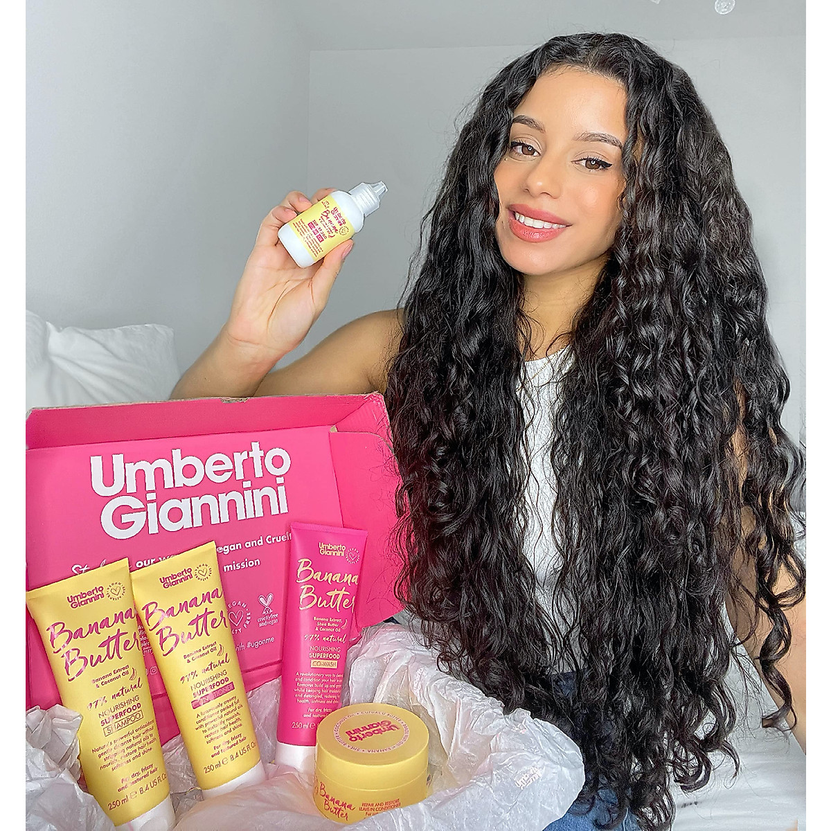 Umberto Giannini Coily Banana Butter Repair + Restore Leave-in Conditioner Vegan Cruelty Free 97% Natural