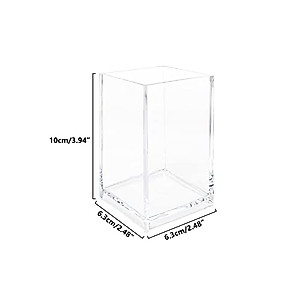 Newkita 3 Pack Clear Acrylic Cosmetic Pencil Pen Holder Cup, Clear Makeup Brush Holder, Desk Acrylic Brushes Storage