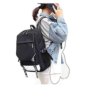 WANHONGYUE Attack on Titan Anime Luminous Laptop Backpack Rucksack Travel Sports Casual Daypack with USB Charging Port Black / 14