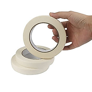 FKEYTO 3 Pack White Masking Tape - 0.7 inch x 55yds. General Purpose Painters Tape for Safe Wall Painting,Office,Labeling, Edge Finishing