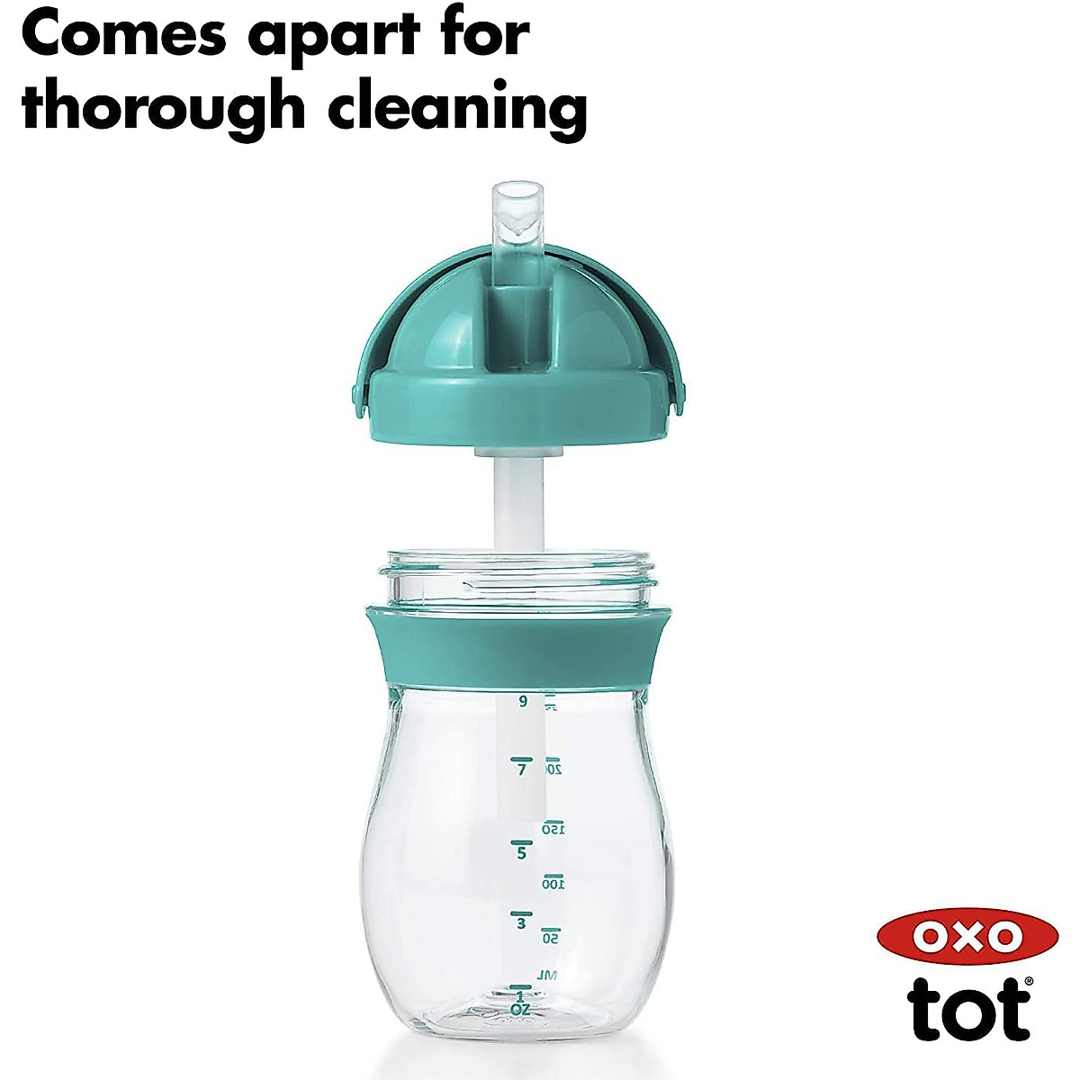 OXO Tot Transitions Straw Cup, 9 oz, Teal, Pack of 1