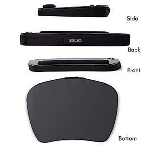 BIRDROCK HOME Oversized Lap Desk with Memory Foam Cushion | Wrist Rest Cushion and USB Light | Fits Laptops Up to 17" | Matte Black | Portable Office Desk | Work from Home