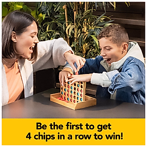 Mindful Classics, Four in a Row Family Board Game with Bamboo and Recycled Plastic Earth Day Eco-Friendly Products, for Adults and Kids Ages 8 and up