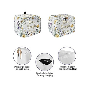 Toaster Dust Cover for Kitchen 4 Slice, Eucalyptus Leaves Daisy Flower Lavender Live Laugh Love Bread Maker Covers Toasters for Fingerprint Protector Small Appliance Covers Accessories (12x11x8in)