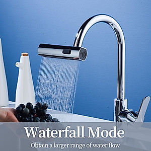 Kitchen 360°Faucet Extender with 55/64''(22mm) Female Thread, Swivel Sink Water Faucet Aerator with 3Modes, Faucet Sprayer Attachment for Kitchen, Faucet Replacement Part FM22