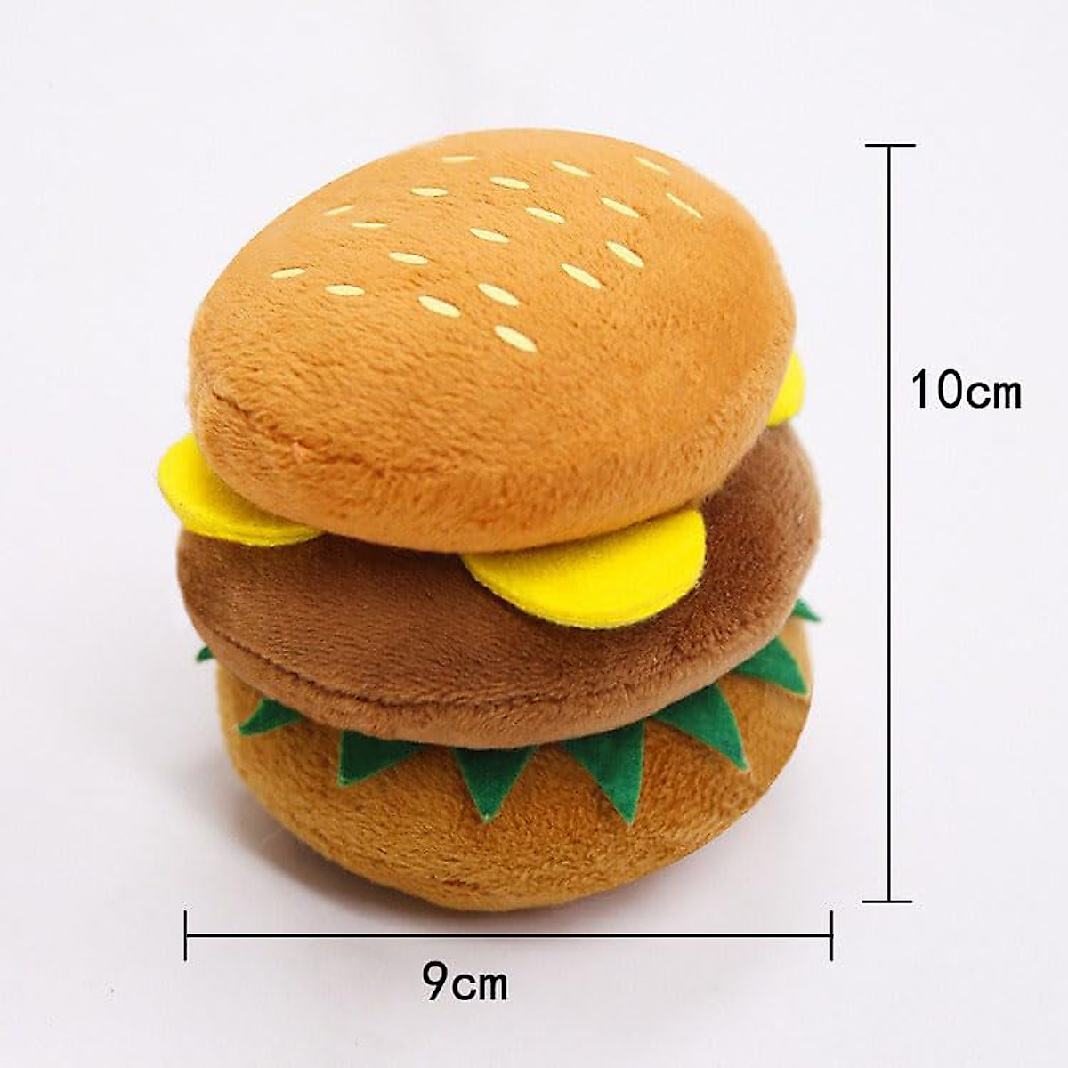 TITA-DONG Pet Chew Toy - Dog Plush Squeaky Toy Cute Hamburger Shape Stuffed Pet Plush Toy, Teeth Chewing Squeaky Sound Toy for Small and Medium Dog Hamburger Dog Supplies