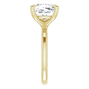 10K Solid Yellow Gold Handmade Engagement Ring, 5 CT Cushion Cut Moissanite Diamond Solitaire Wedding/Bridal Rings for Women/Her, Minimalist Anniversary Ring Gifts (8)