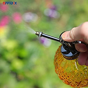 OFFIDIX Glass Plant Mister, 300ML Vintage Glass Spray Bottle, Plant Spritzer Small Watering Can with Plastic Top Pump,Plant Spray Bottle for Garden, Plants, Cleaning (Brown)