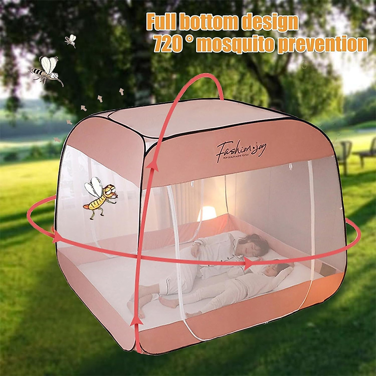 xixi-home 2022 New Portable Folding Mosquito net, pop-up Mosquito net Tent, Three-Door Travel Mosquito net with Bottom Edge, 5 Seconds to Install (71 * 78 * 65in, Blue)