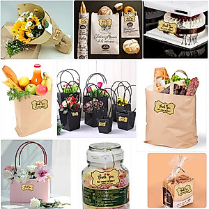 Thank You for Your Order Stickers, ROJMHS Thank You for Purchasing Stickers, Kraft Paper Thank You Stickers 2 inch Roll, Small Business Labels for Packaging(600pcs)