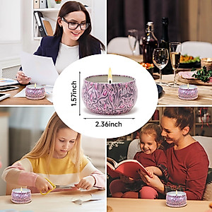 Candles Gifts for Women 3 Pack 2.5 oz Natural Floral Lavender Cherry and Rose Candles Set, Aromatherapy Candles for Home Scented, Portable Small Jar Candles Set for Travel, Spa, Bath, Yoga