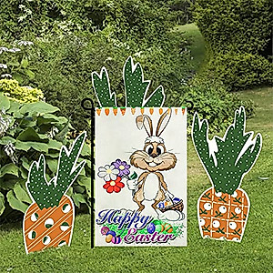 Easter Welcome Garden Flag 12×18 Inch Double Sided Bunny Flower Egg Outside Vertical Holiday Yard Flag