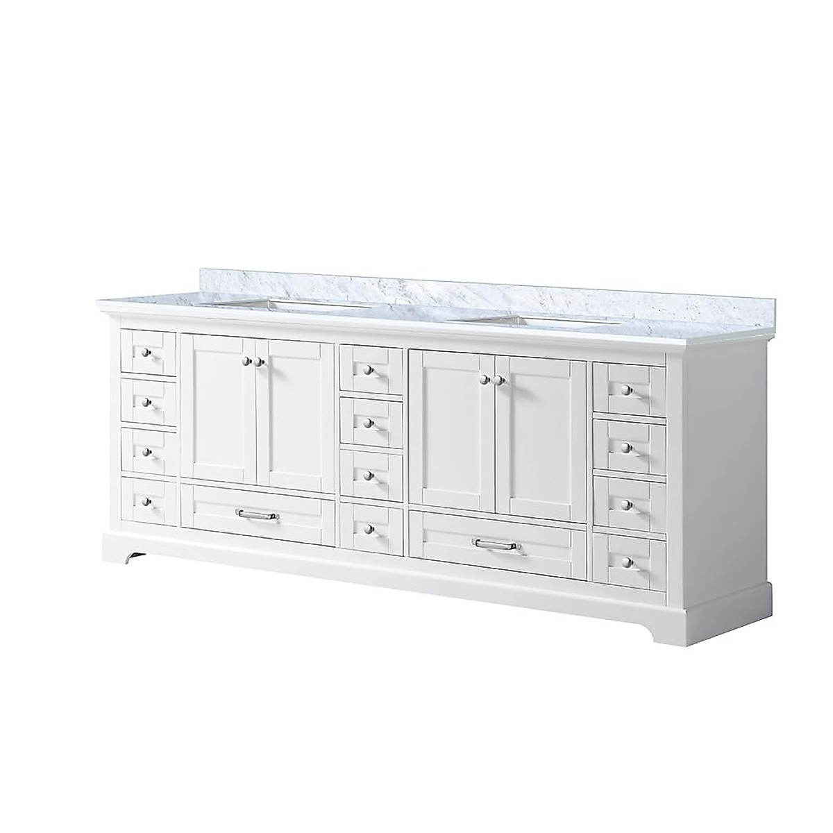 Bell+Modern Tybee 84 in. W x 22 in. D White Double Bath Vanity and Cultured Marble Top