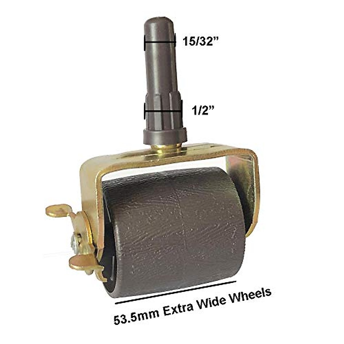 Metal Stem Heavy Duty Bed Frame Wheels Casters Rollers with Socket Sleeve Insters, Set of 4 Locking