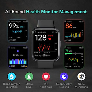SKG Smart Watch for Men Women Android iPhone, Smartwatch with Alexa Built-in & Bluetooth Call(Answer/Make Call) 1.69" Fitness Tracker with IP68 Waterproof, 60+ Sports, Heart Rate SpO2 Monitor, V7 Pro