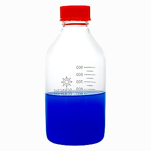 1000ml Leak Proof Media Bottle Super Thick Graduated with GL45 Screw Cap Durable 1 liter glass bottle