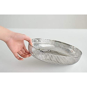 Alessi Oval Basket in 18/10 Stainless Steel Mirror Polished, Silver