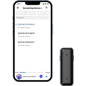 ZAQE 64 GB Digital Voice Recorder Bluetooth 400 Hours Recording Capacity Noise Reduction One-Touch Recording Voice Recorder for Lecturing, Interview, Meeting (Black)